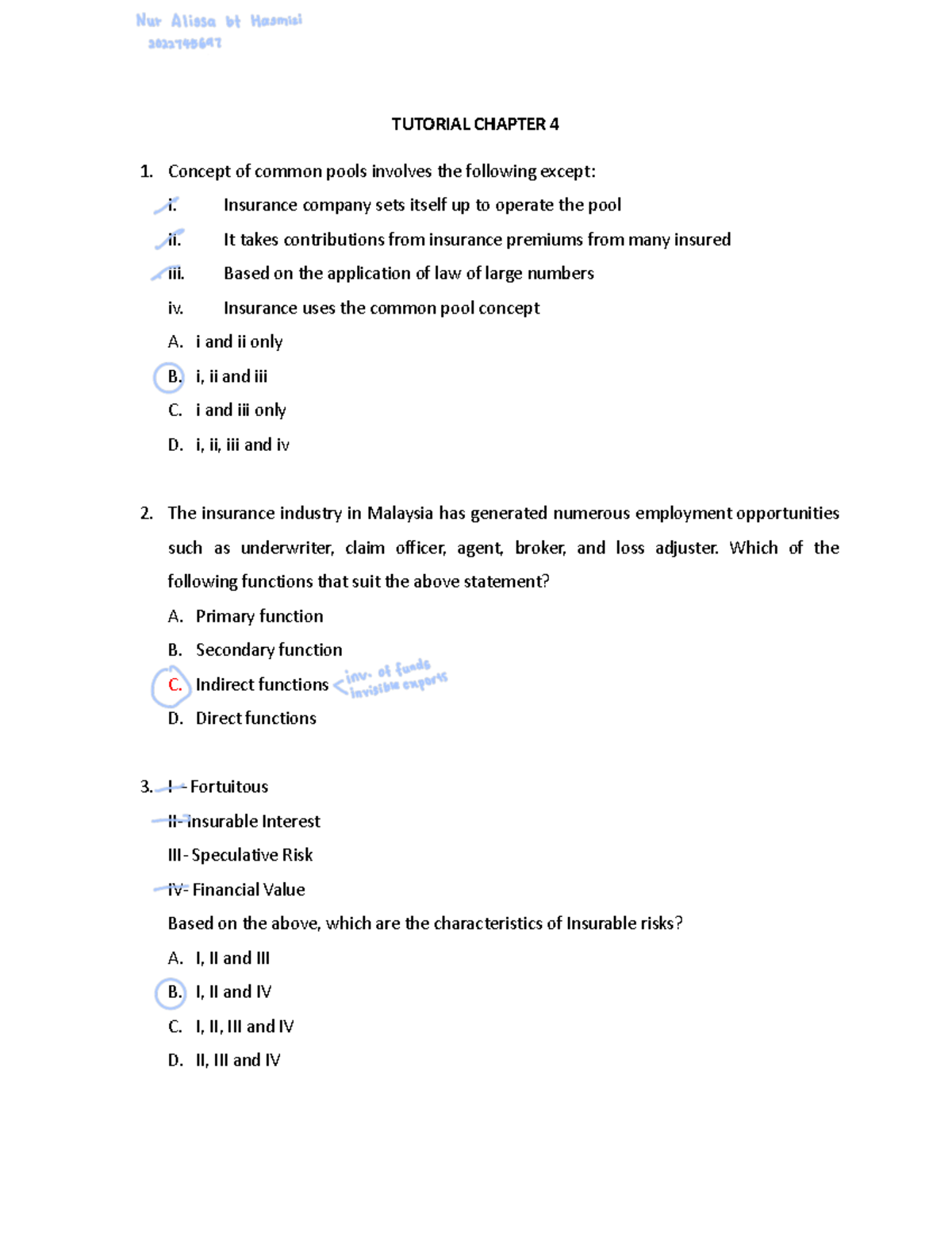 Tutorial Chapter 4 - for revision - TUTORIAL CHAPTER 4 Concept of common pools involves the ...