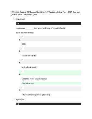 HUN2000 Module 4 Quiz Answers 5222020 - HUN2000 - Studocu