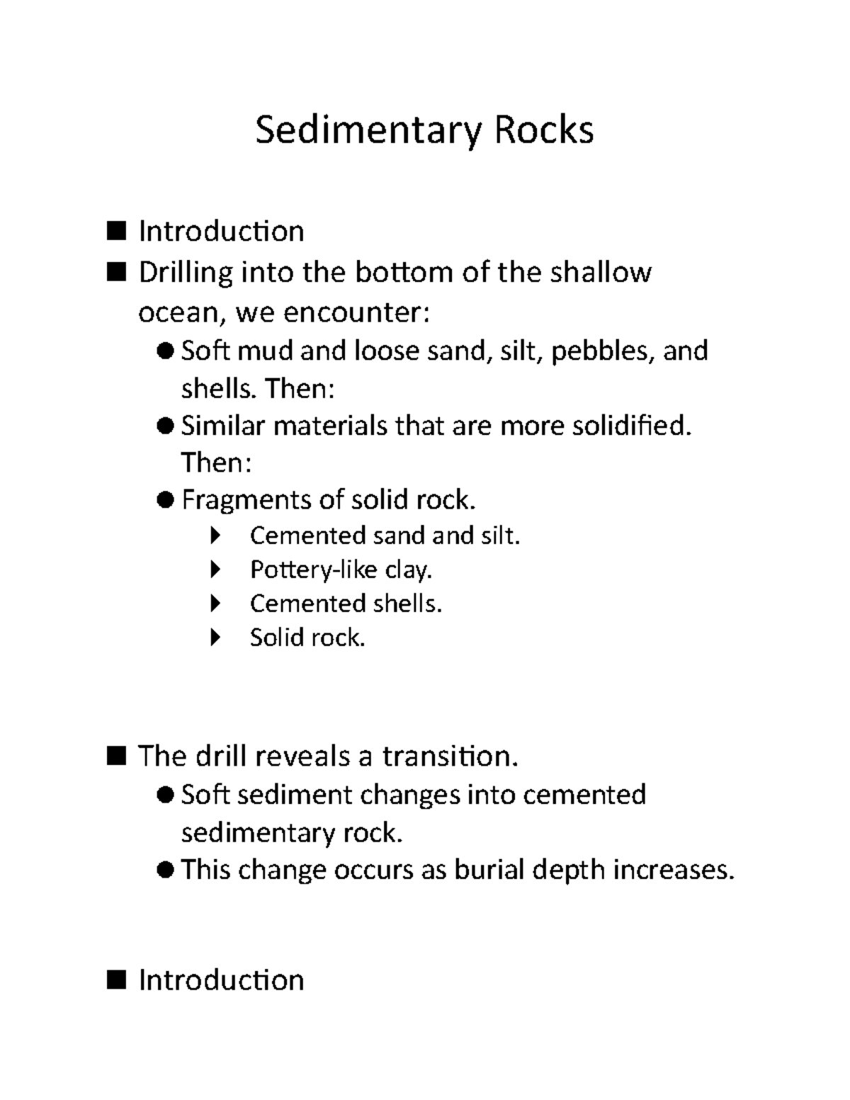Sedimentary Rocks Introduction - Studocu