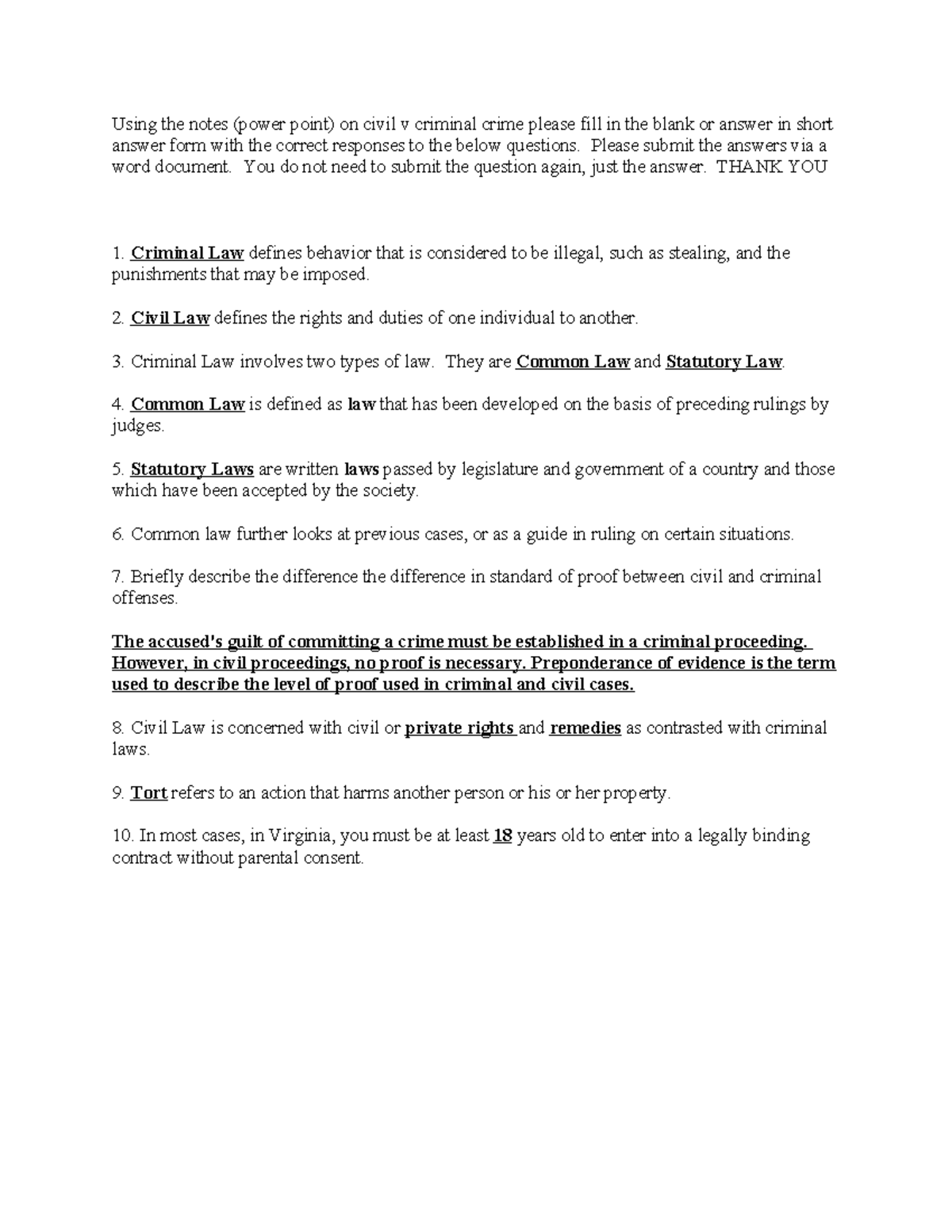 Civil v criminal fill in the blank-1 -Alfa Ahmed - Using the notes ...