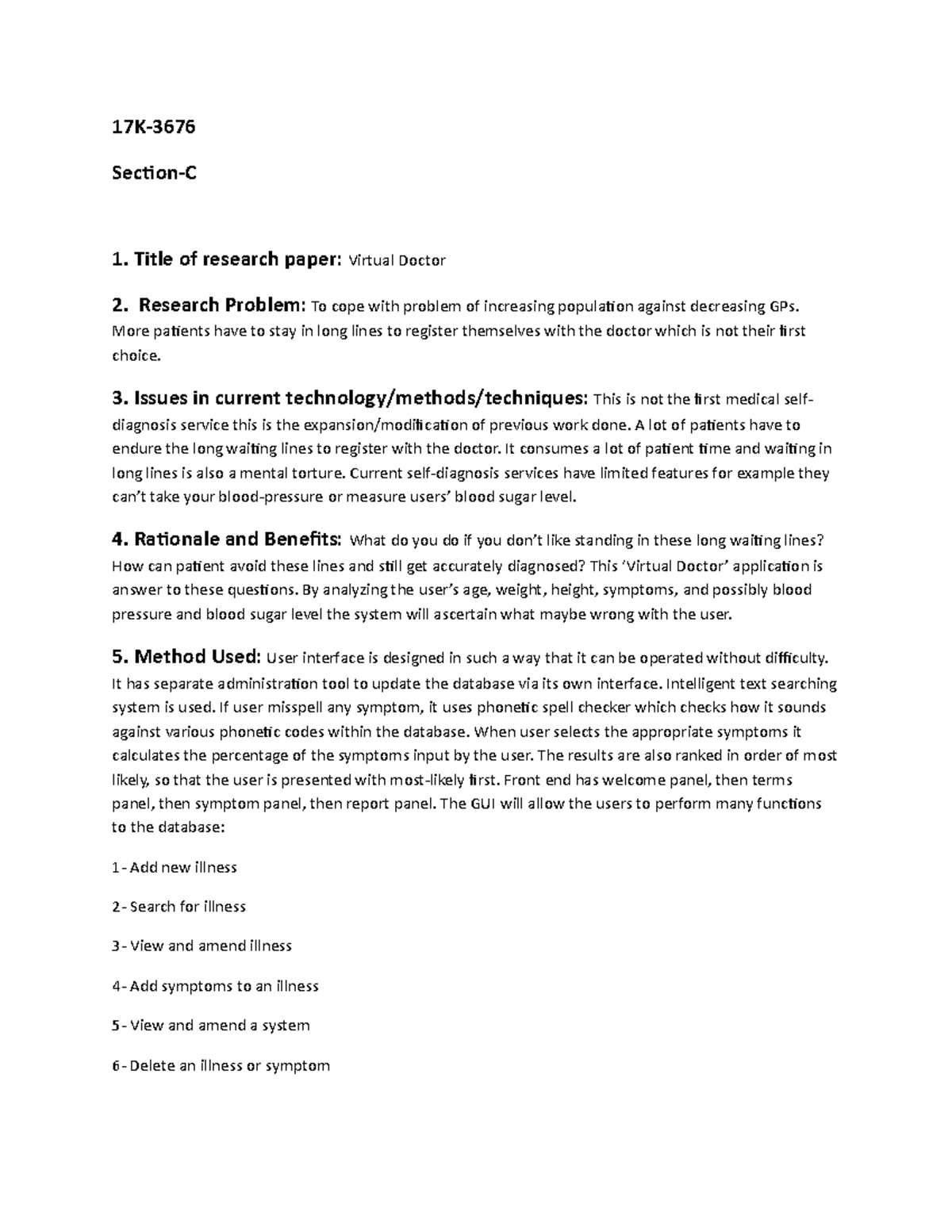 HW - coursework - 17K- Section-C 1. Title of research paper: Virtual ...