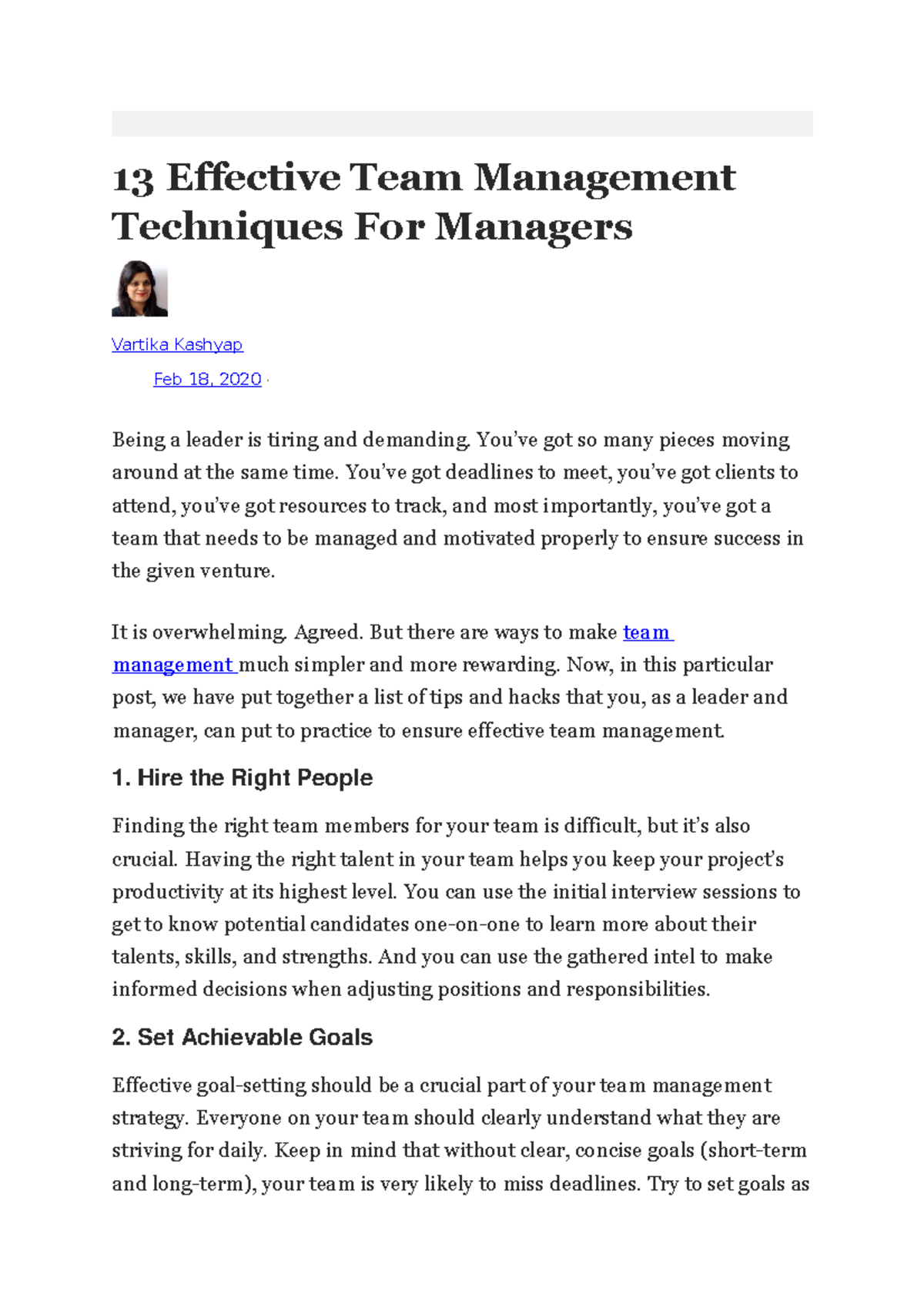 13 effective mannagement technique - 13 Effective Team Management ...