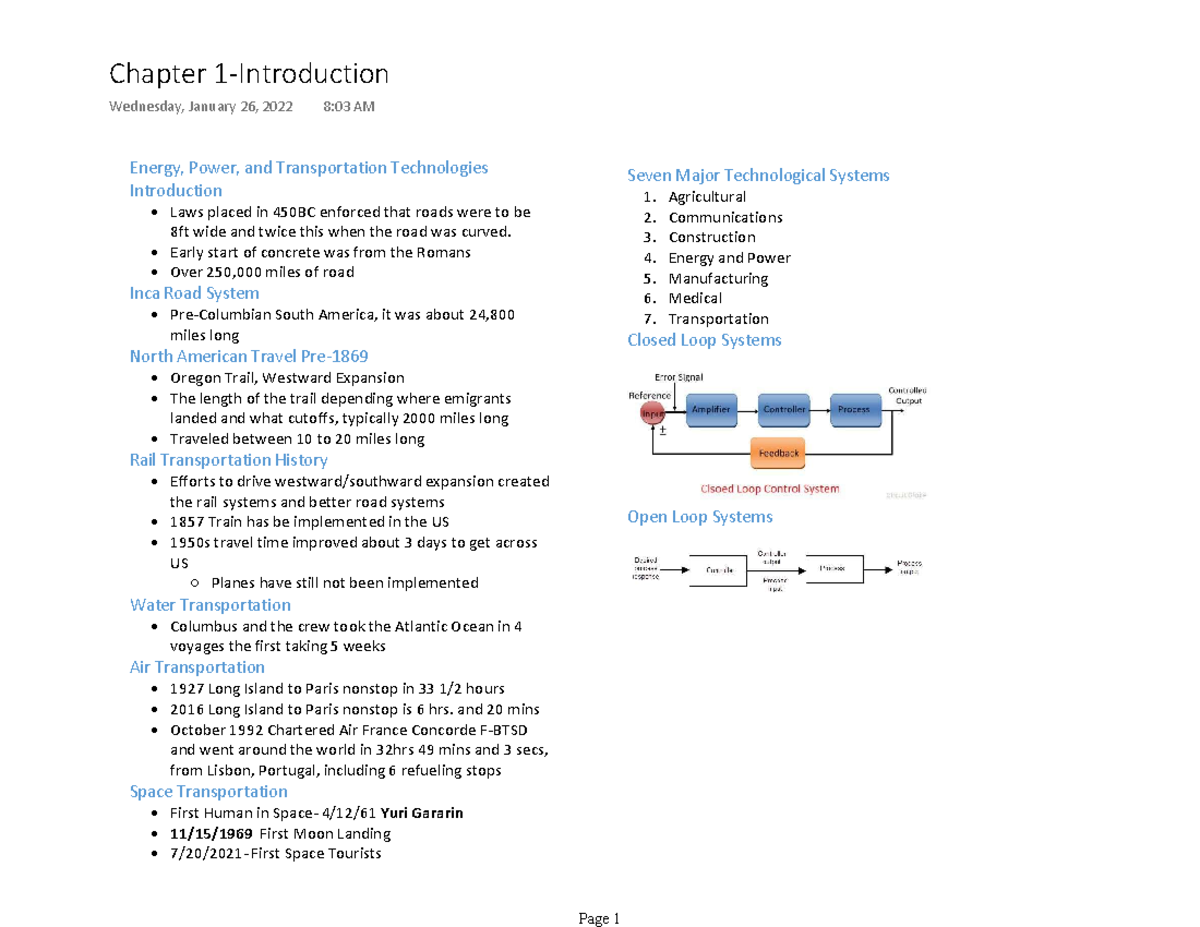 TEL 353 CHAP 1 - Introduction to what transportation systems are, a ...