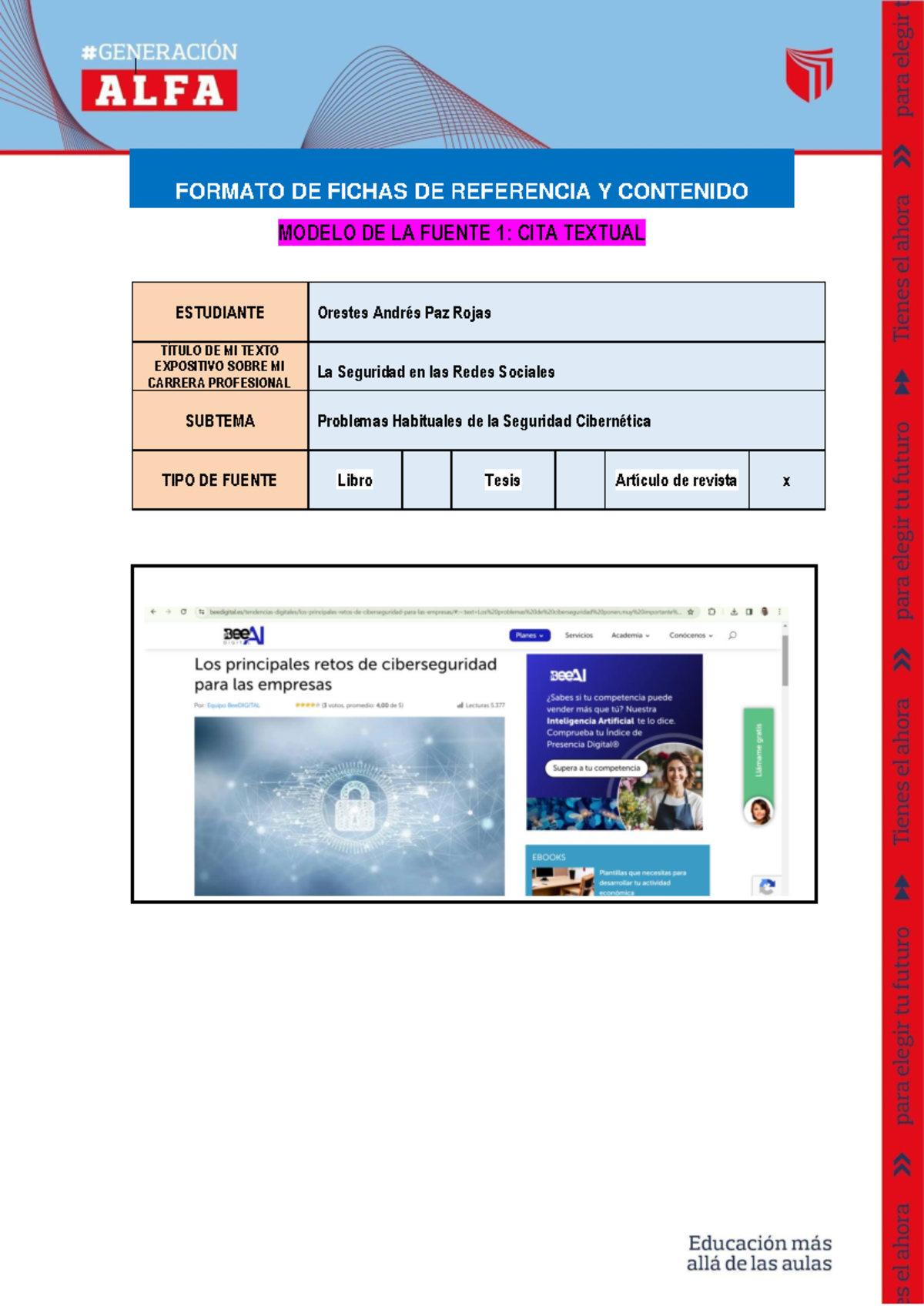 CITA Textual - Resolución - | FORMATO DE FICHAS DE REFERENCIA Y CONTENIDO MODELO DE LA FUENTE 1 ...