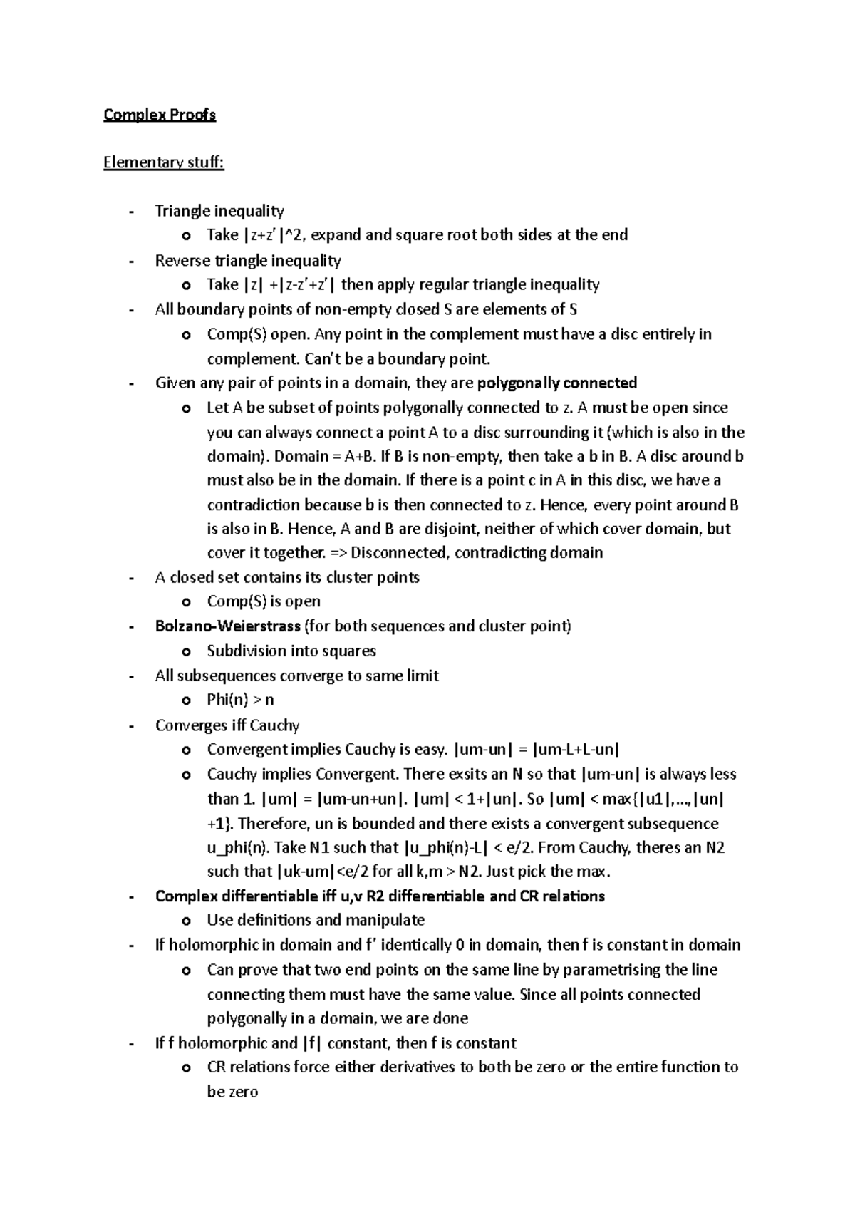 Complex Proofs - Any point in the complement must have a disc entirely ...