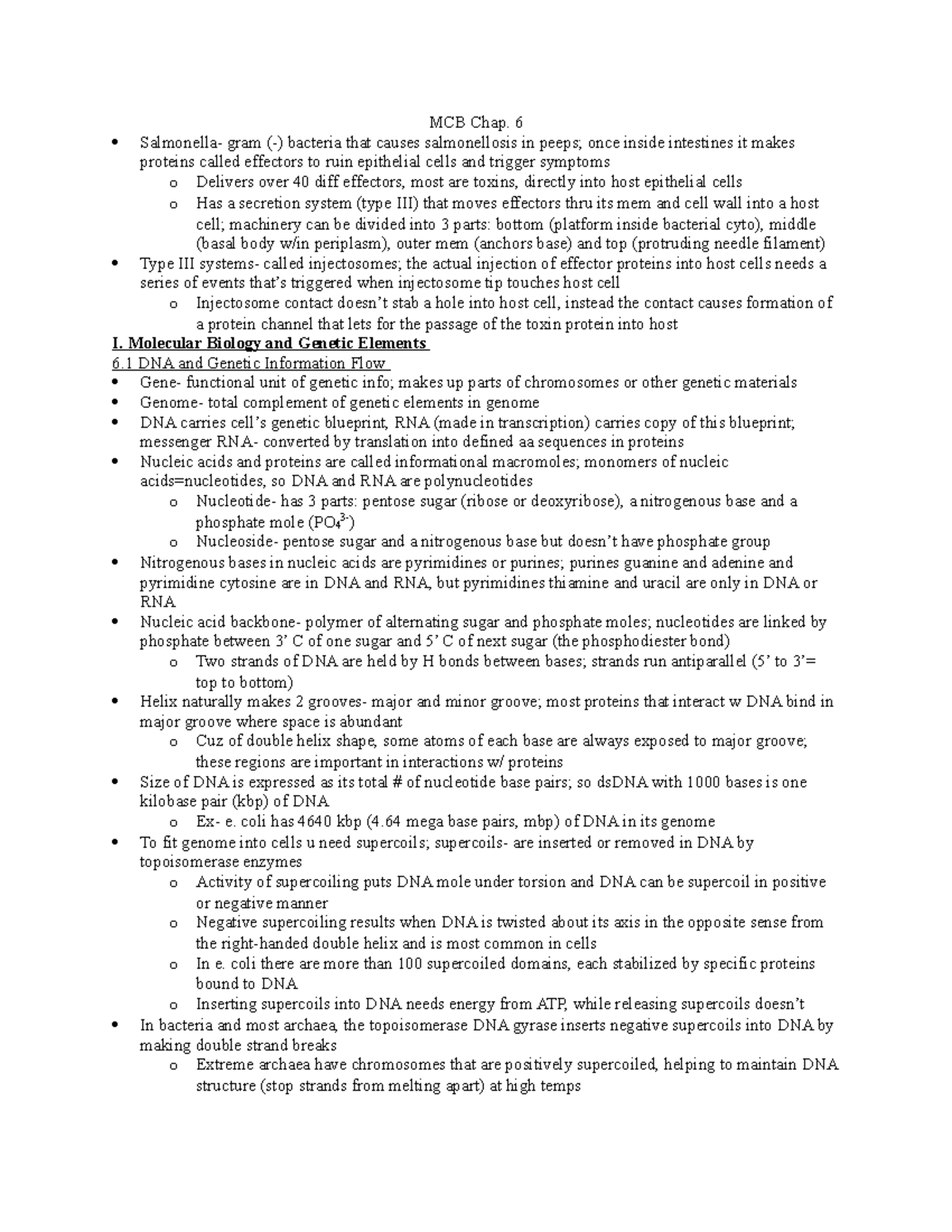 Microbio Chapter 6 - MCB Chap. 6 Salmonella- gram (-) bacteria that ...