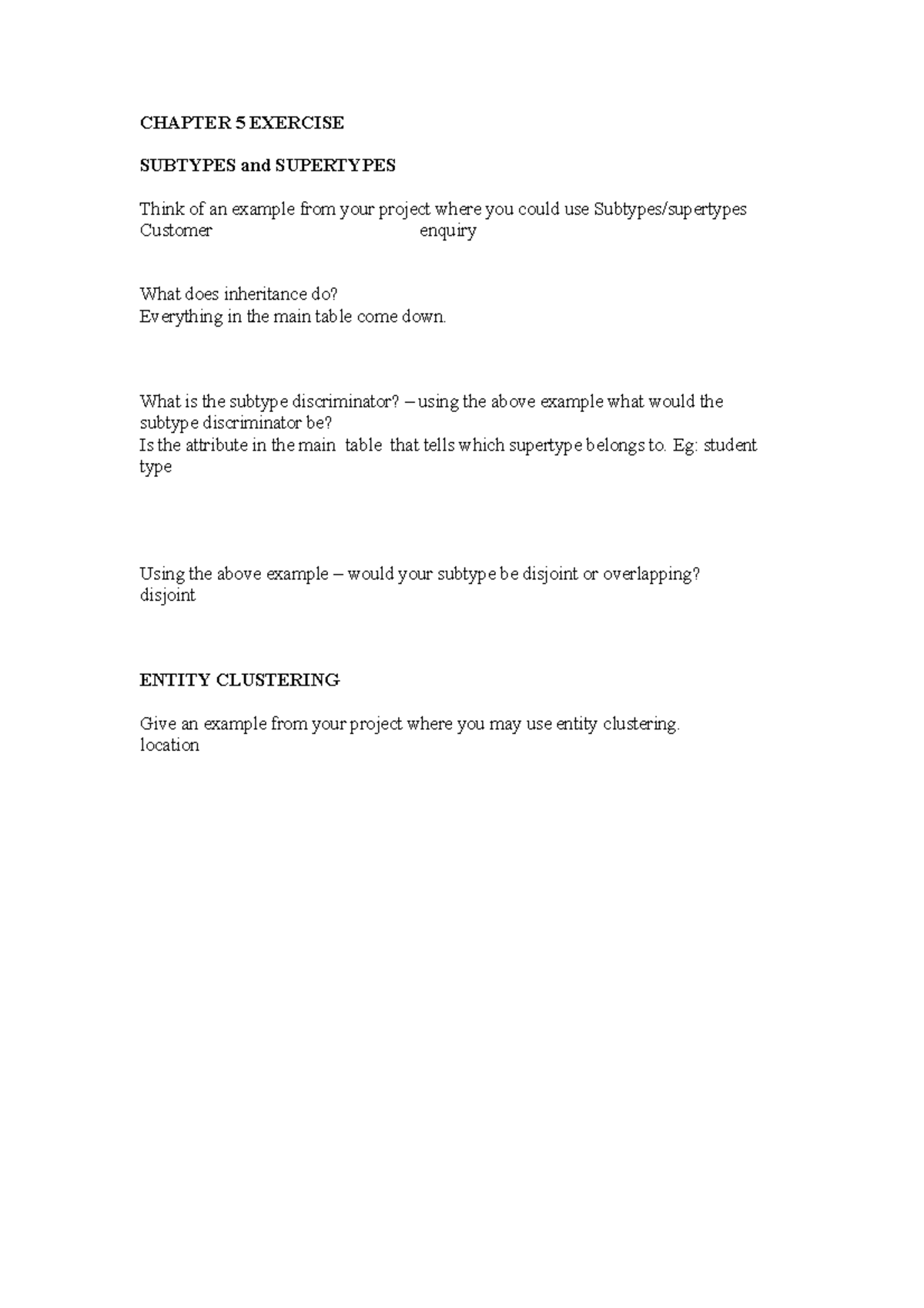 Chapter 2B5 2 Bexercise 1 new-1 - CHAPTER 5 EXERCISE SUBTYPES and ...