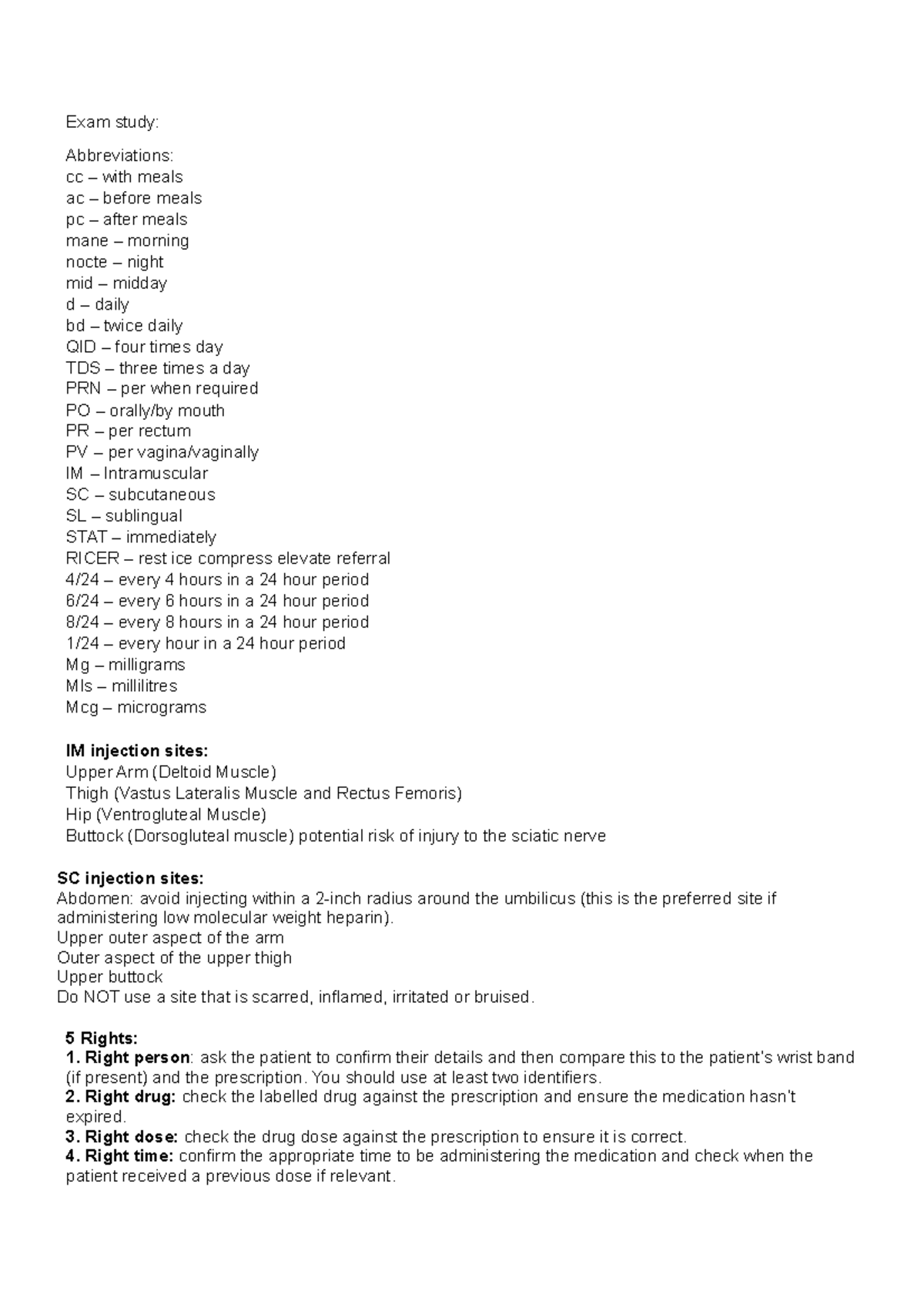 EXAM Study - exam prep - notes from lectures and notes from course as ...