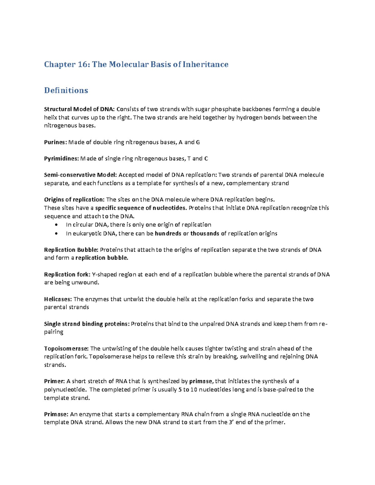 Chapter 16 Molecular Basis of Inheritance - Warning: TT: undefined function: 32 Warning: TT ...