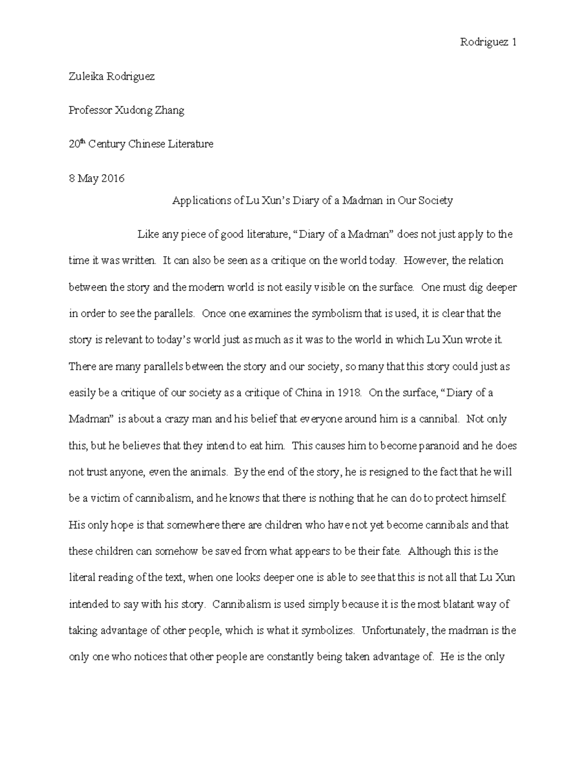 Final Paper Chinese it - essay - Zuleika Rodriguez Professor Xudong ...
