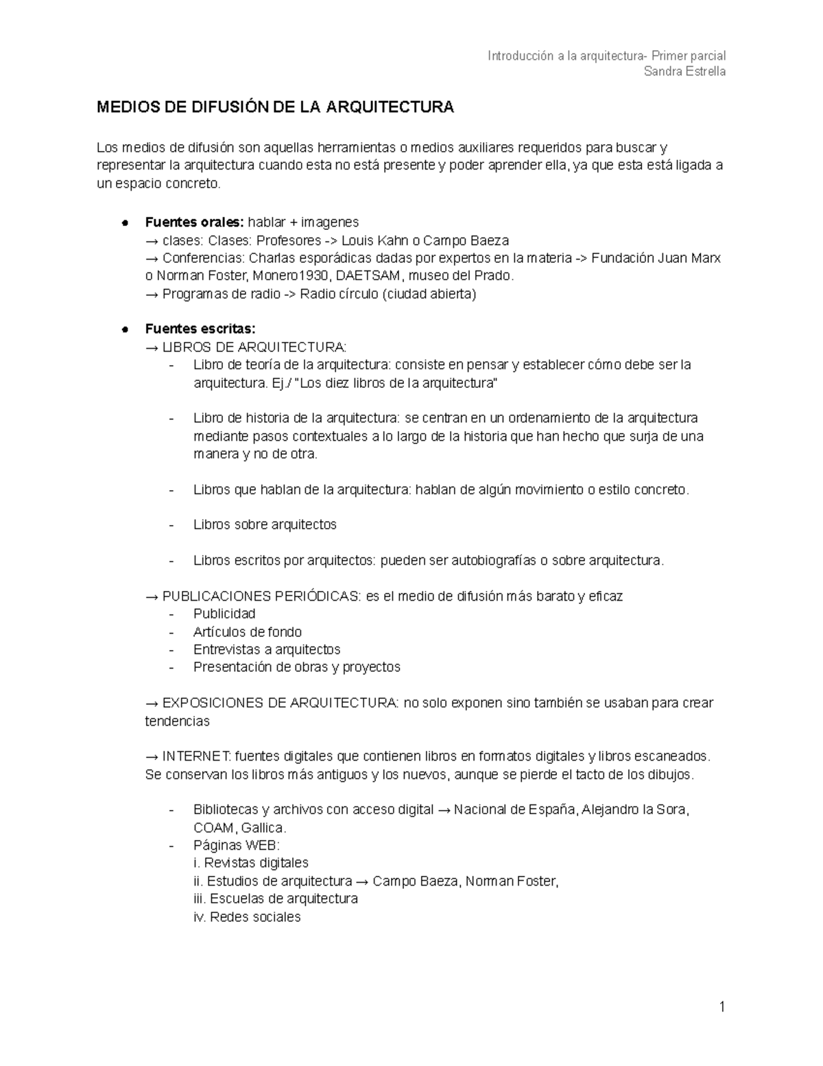 Introduccion a la arquitectura - Sandra Estrella MEDIOS DE DIFUSIÓN DE ...