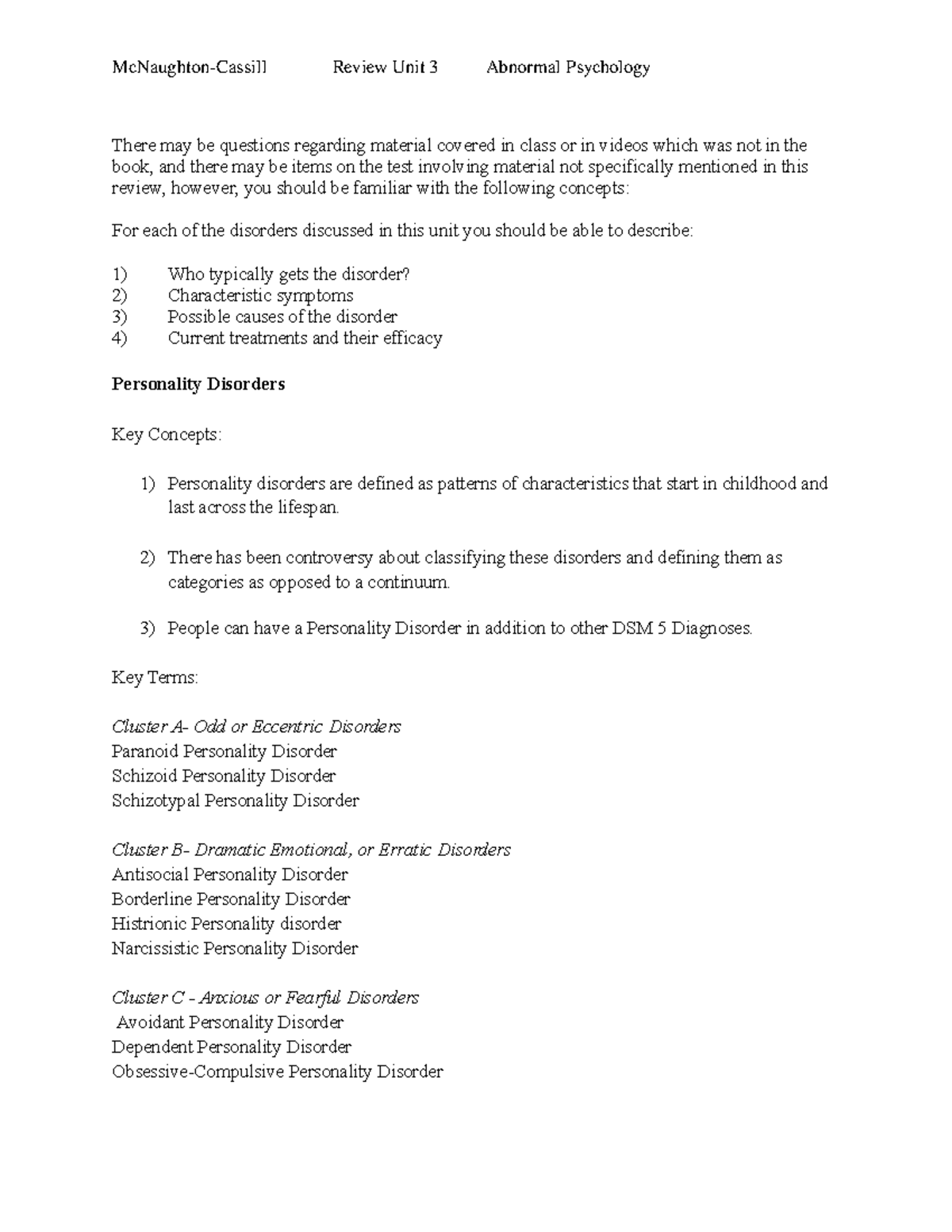 Unit 3 Abn Review S21 - There may be questions regarding material ...