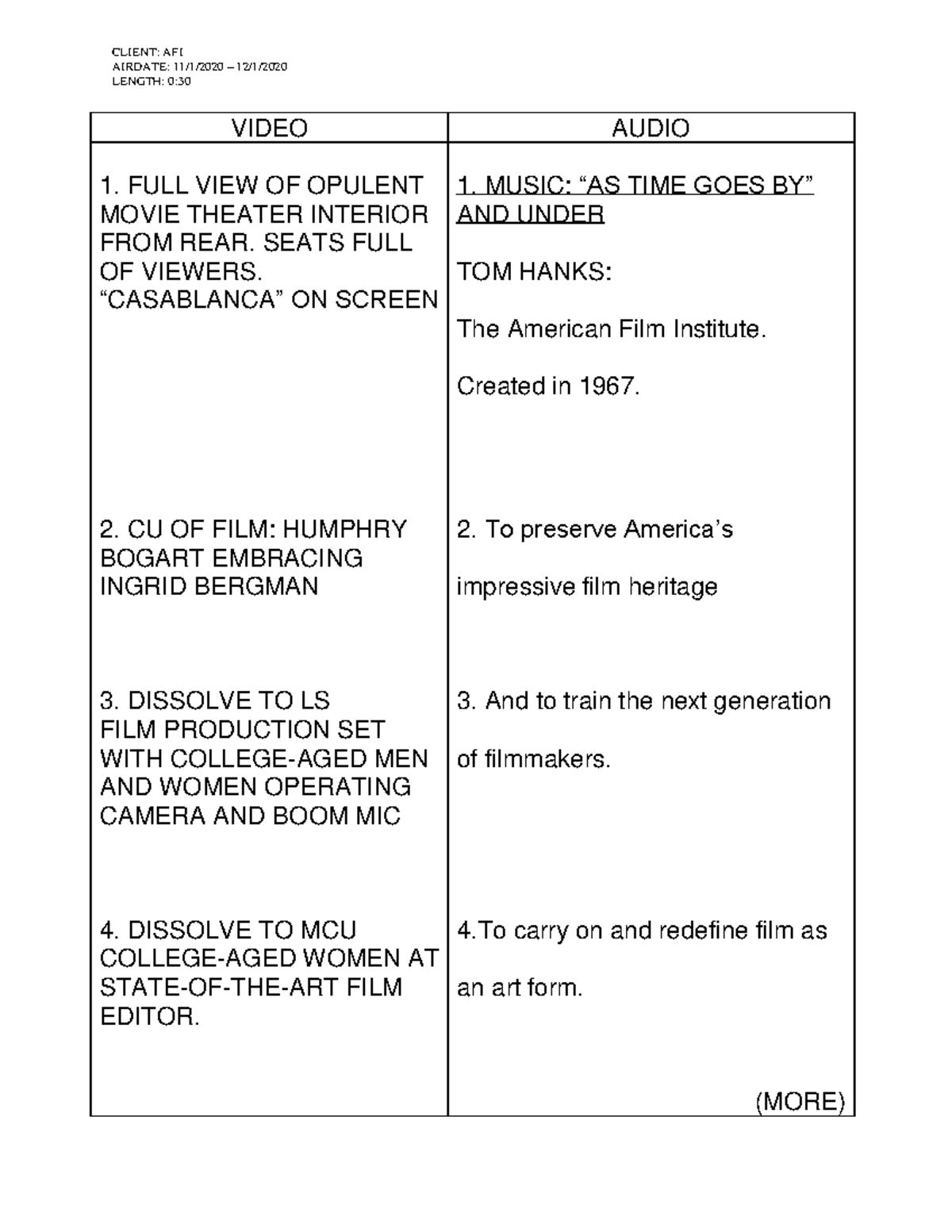 Sample TV Script CLIENT AFI AIRDATE 11 1 2020 12 1 LENGTH 0 sample-tv-script-client-afi-airdate-11-1-2020-12-1-length-0
