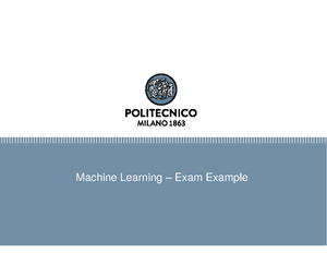 Exam example questions - Model Identification and Machine Learning - Machine Learning – Exam ...