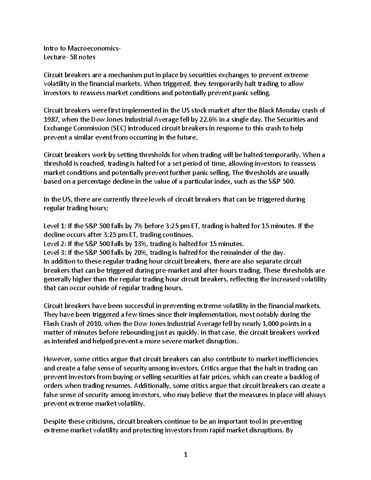 Intro To Macroeconomics Lecture 58 Notes 1 Intro To Macroeconomics Lecture 58 Notes Circuit