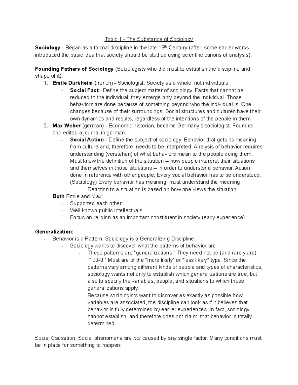 Sociology - Week 1 - Topic 1 - The Substance of Sociology Sociology ...