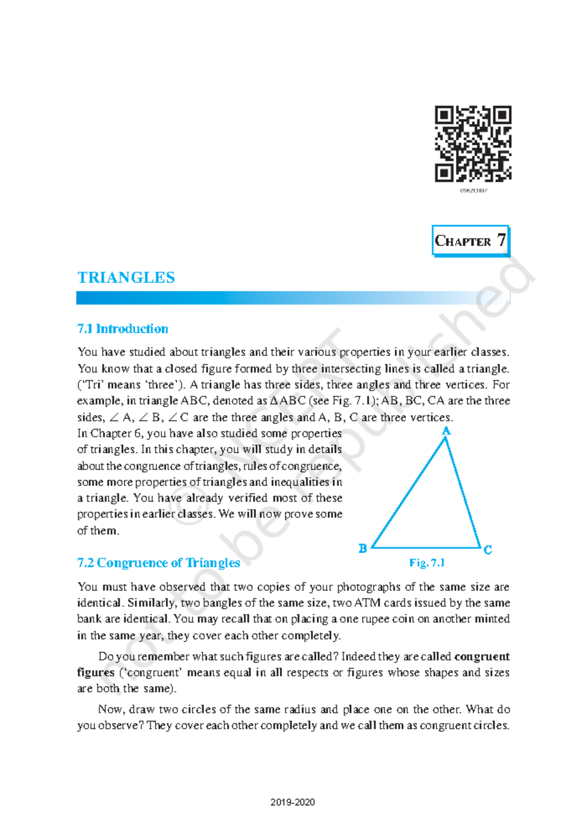 CBSE Class 9 Ncert Book Maths Triangles chapter 7 - CHAPTER 7 TRIANGLES ...