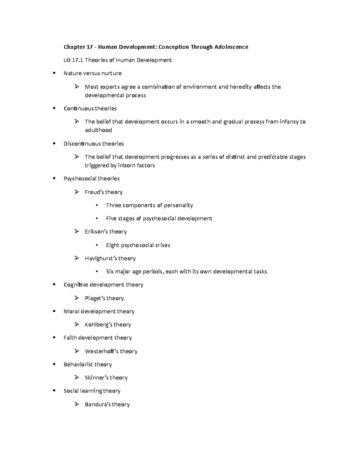 Chapter 17 - class notes - Chapter 17 - Human Development: Conception ...