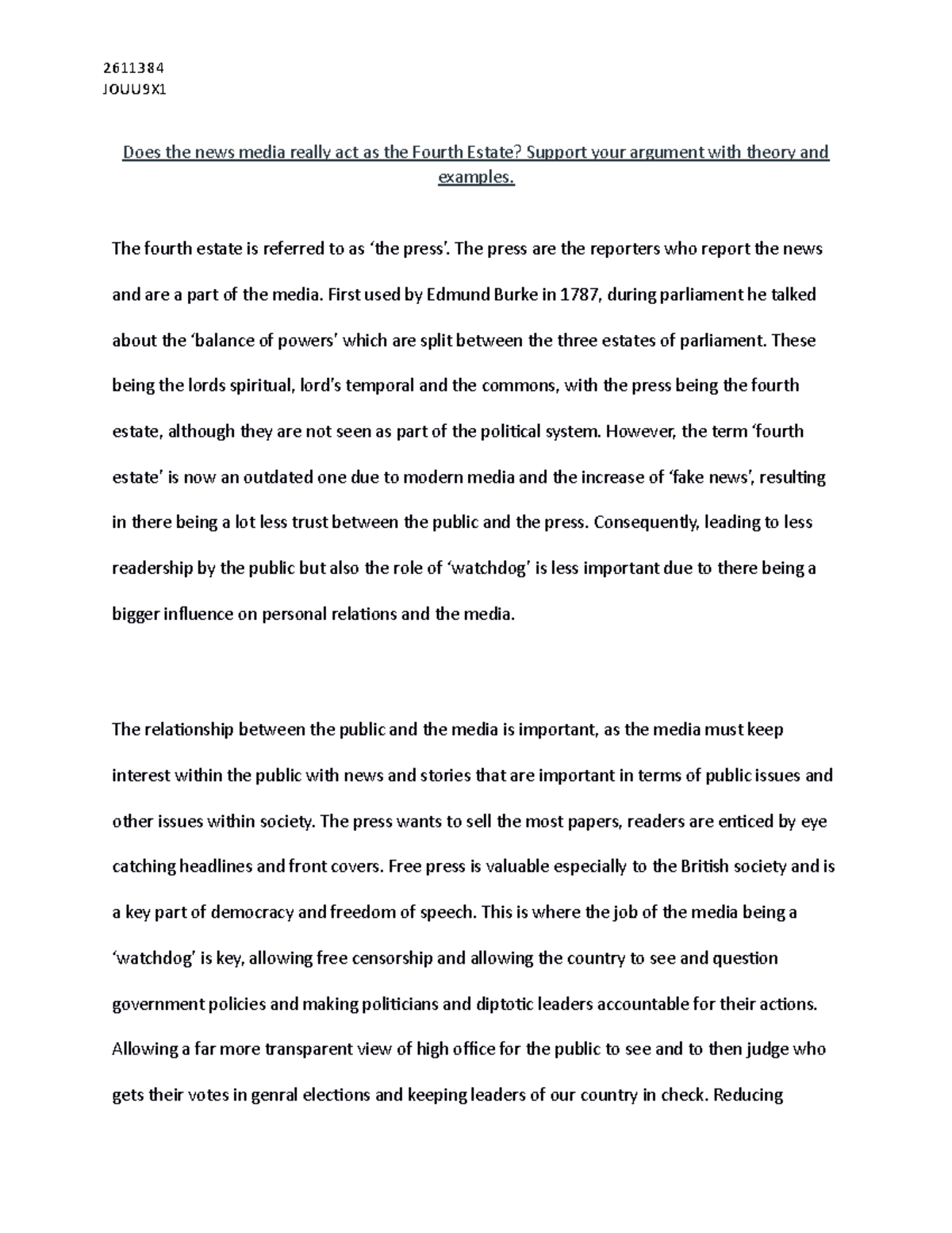 News media fourth estate essay - Does the news media really act as the ...