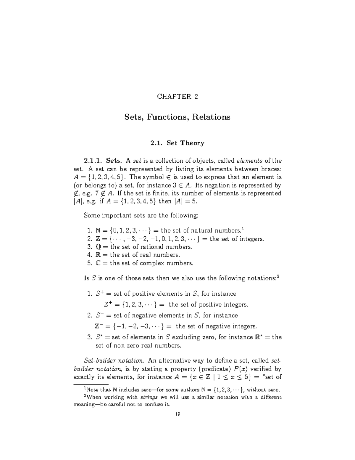 Dm-sets - Lecture notes 1-3 - CHAPTER 2 Sets, Functions, Relations Set ...