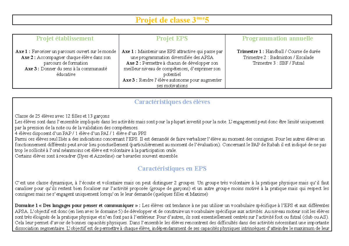 Projet de classe - L’engagement peut donc être limité uniquement par la ...