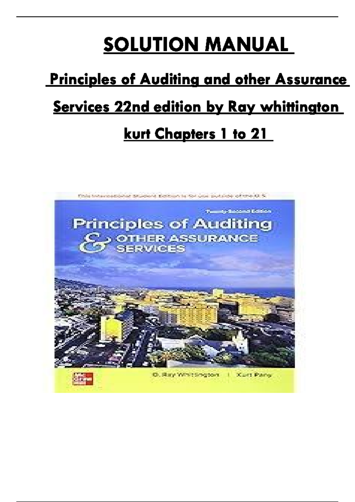 Solution Manual for Principles of Auditing and other Assurance Services ...