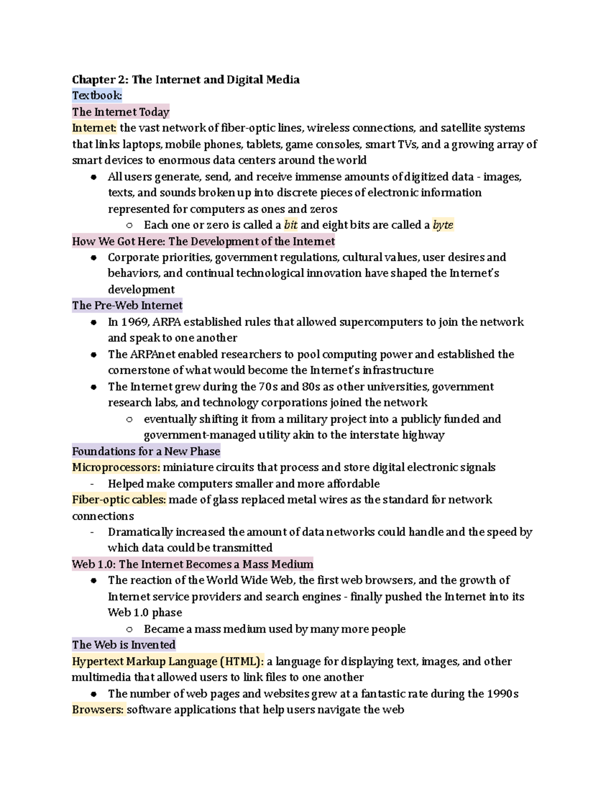 Chapter 2 The Internet and Digital Media - COM 107 - Chapter 2: The ...