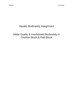 Seminar Assignments - Example/template Terrestrial Biodiversity Report ...