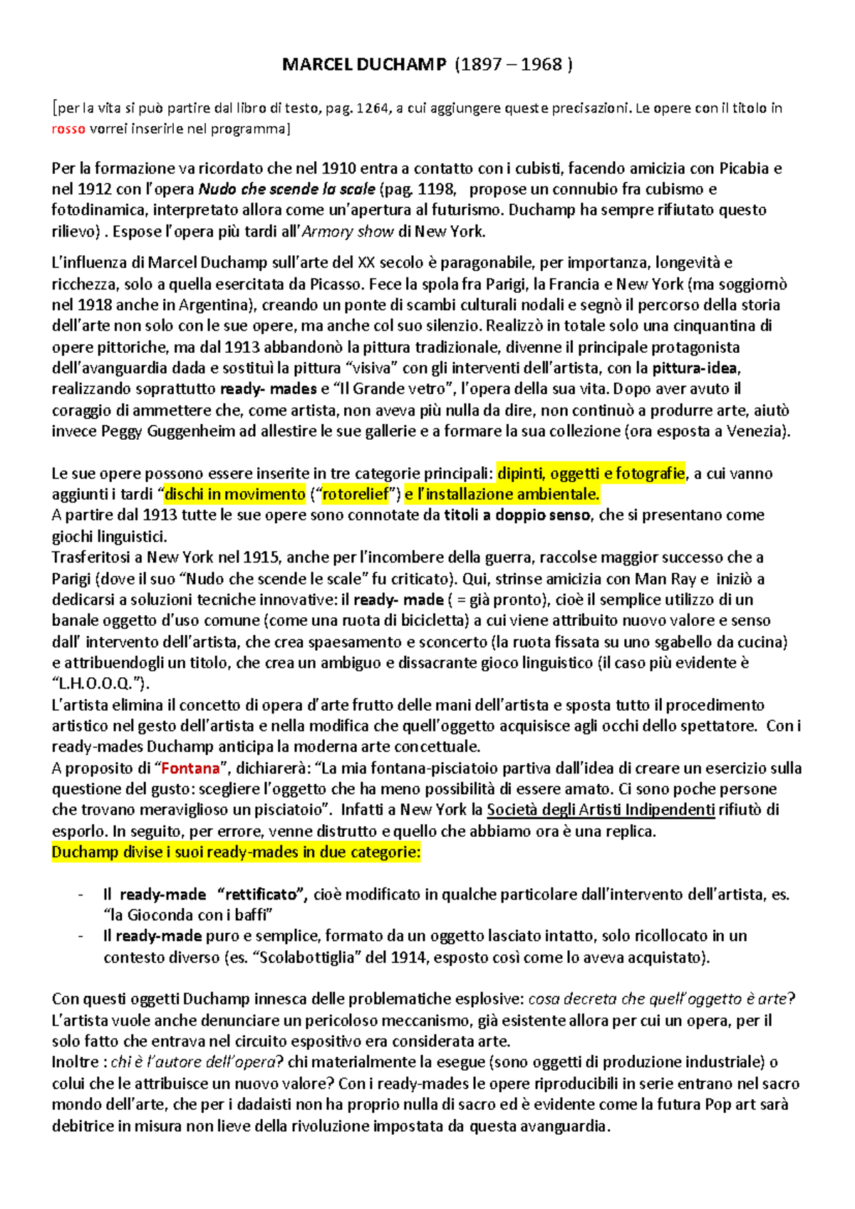 Marcel Duchamp - MARCEL DUCHAMP (1897 – 1968 ) [per la vita si puÚ ...