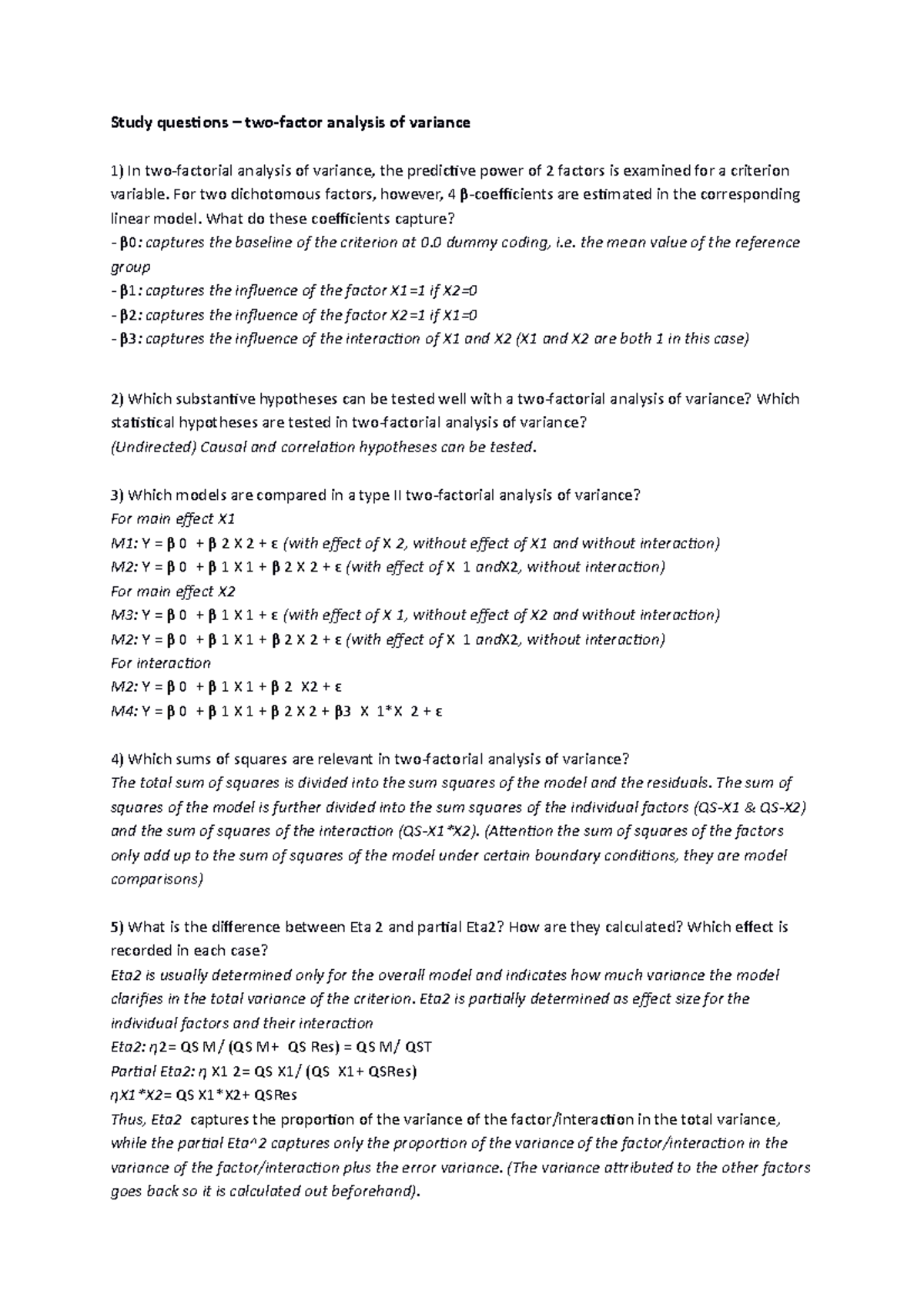 Study questions 19 - Two factor ANOVA - Study questions – two-factor ...