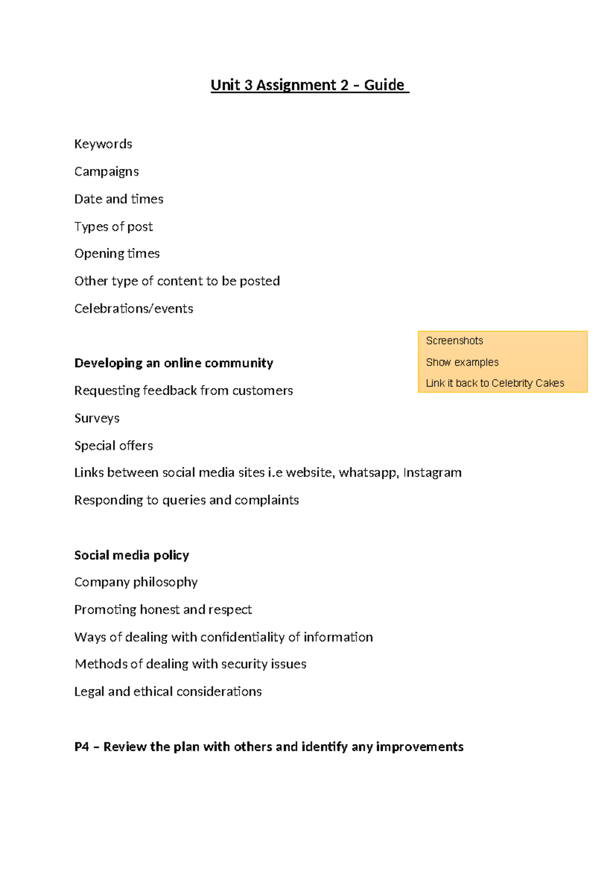 Unit 3 Assignment 2 guide - Unit 3 Assignment 2 – Guide Keywords ...