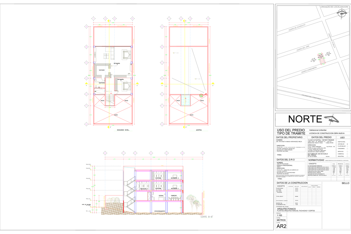 ARQ-01-2 - dibujo de una casa autocar - COLINDANCIA JUNTA CONSTRUCTIVA ...