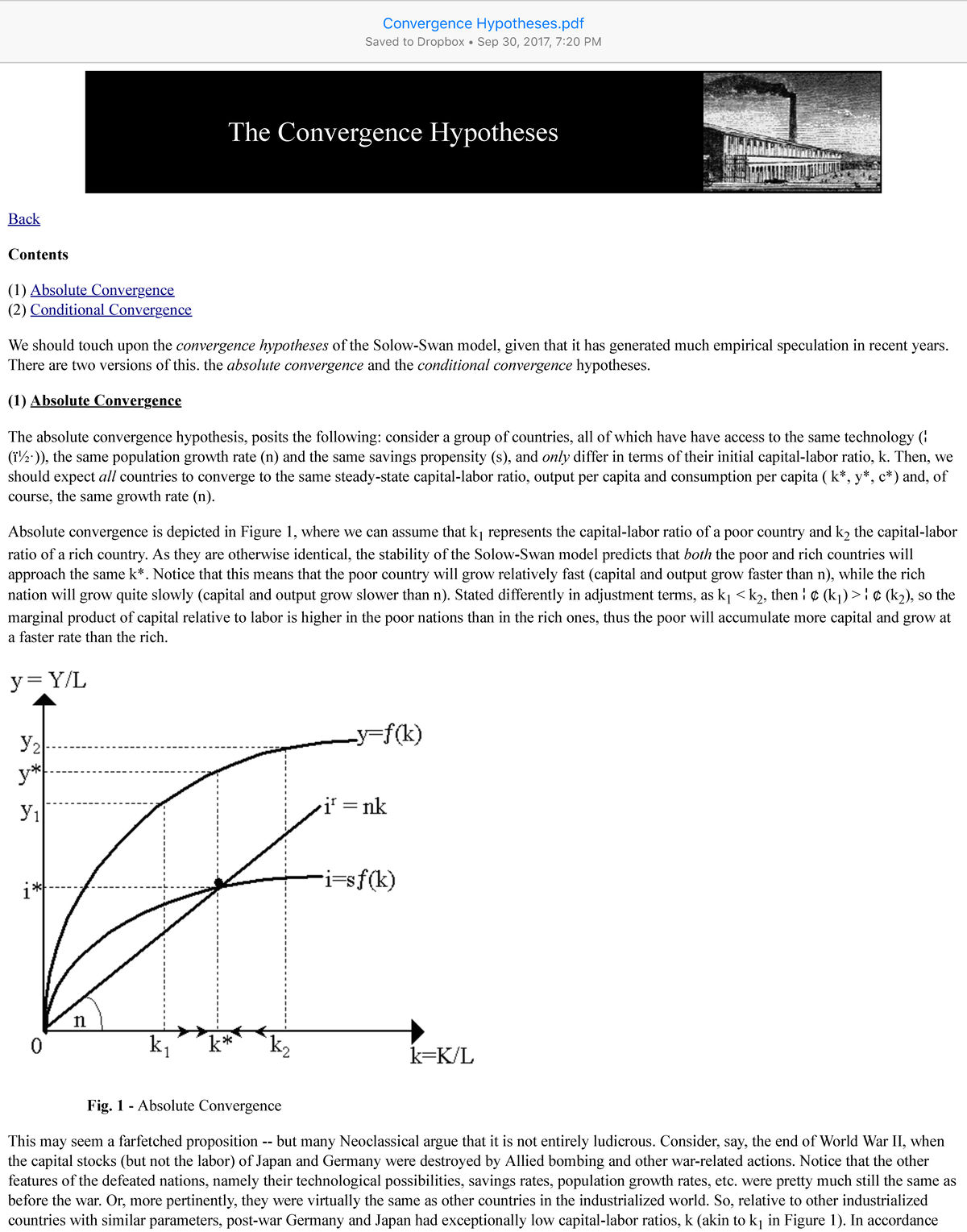 AR Convergence Hypotheses - The Convergence Hypotheses Back Contents (1 ...