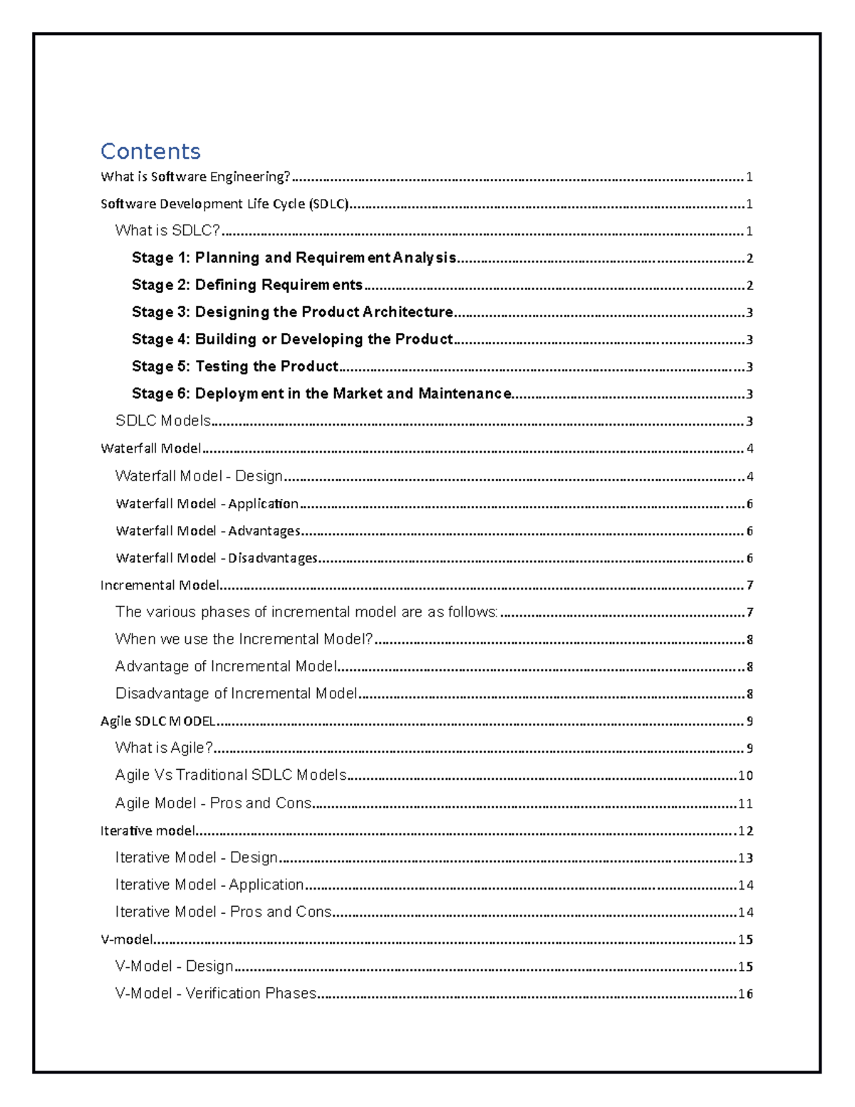 Models - Contents What is Software - Studocu