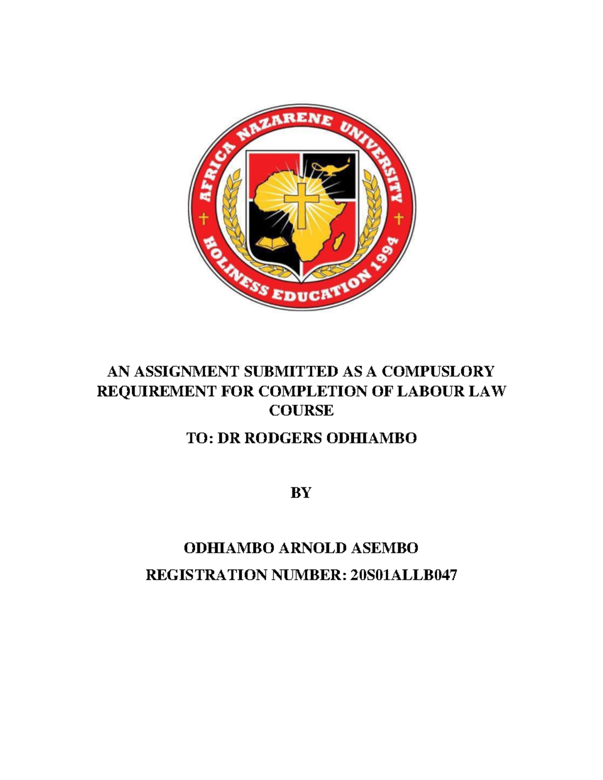 Labour LAW Group WORK - Labor law and relations notes - AN ASSIGNMENT ...