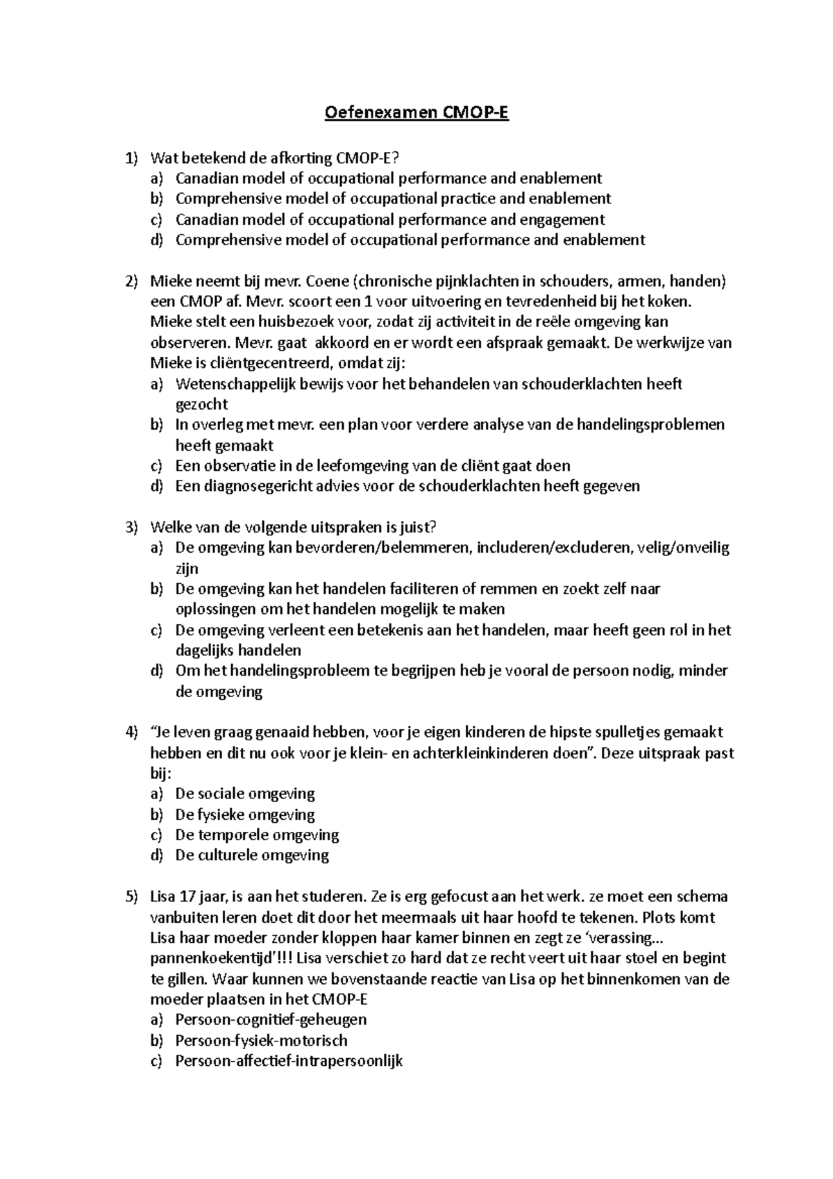 Oefenexamen Cmop Oefenexamen Cmop E Wat Betekend De Afkorting Cmop E