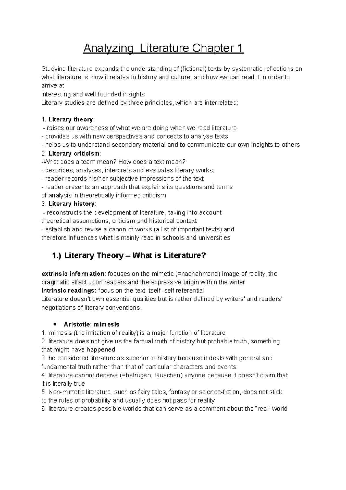Chapter 1 Introduction - Analyzing Literature Chapter 1 Studying ...
