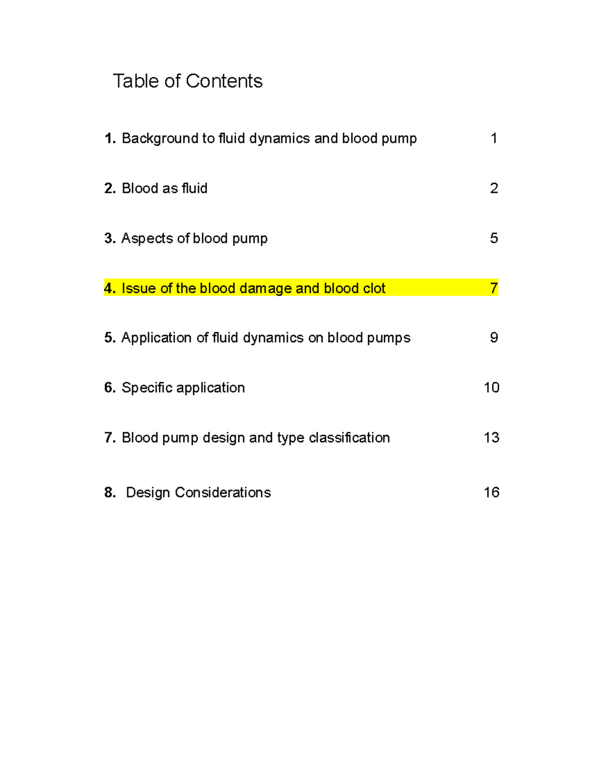 Blood+pump+report - Blood pump - Table of Contents 1. Background to ...