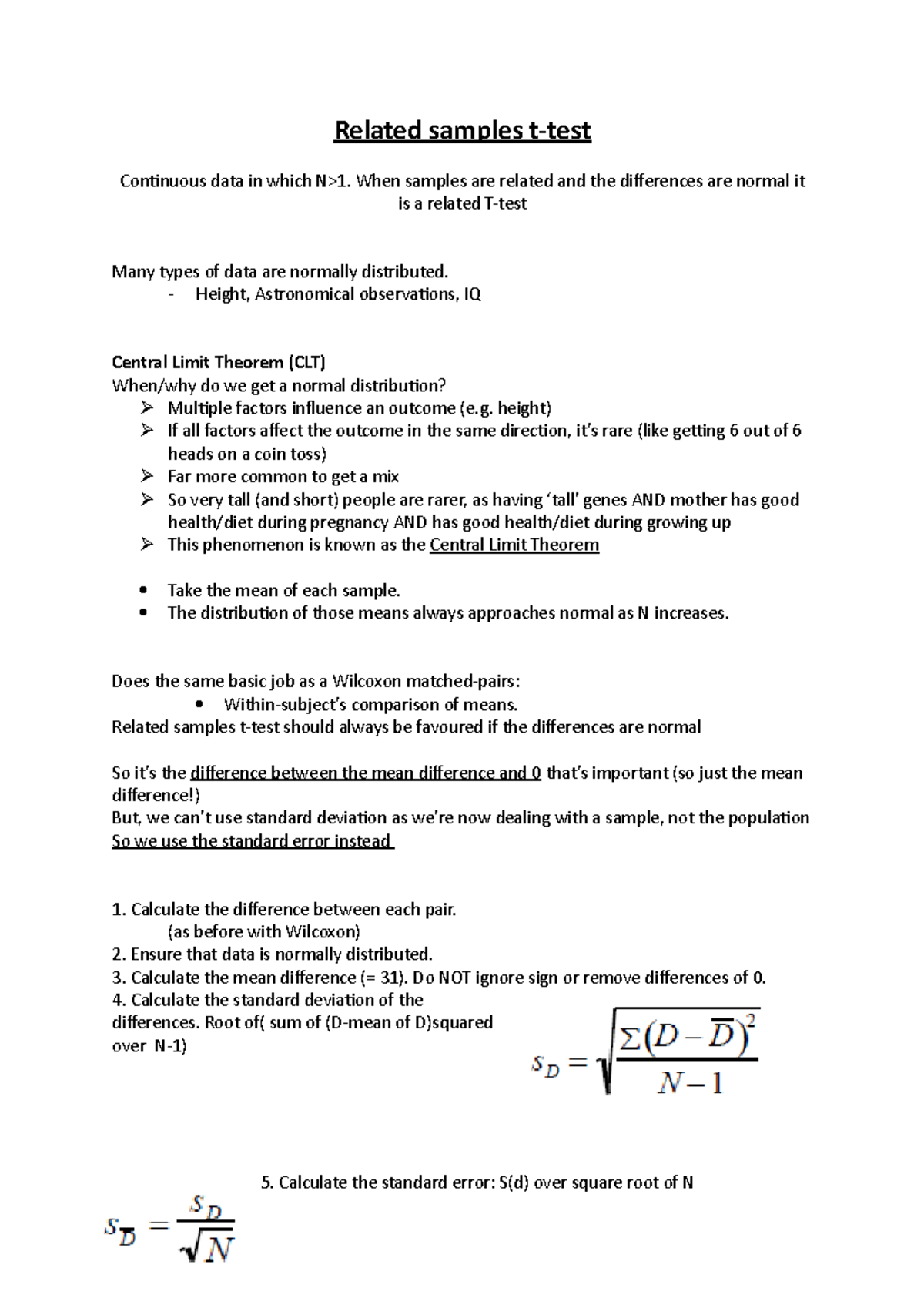 Related samples T-Test lecture 7 - Related samples t-test Continuous ...