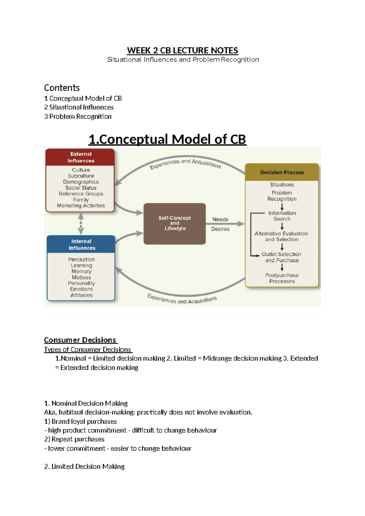 WEEK 2 CB Lecture Notes - WEEK 2 CB LECTURE NOTES Situational ...