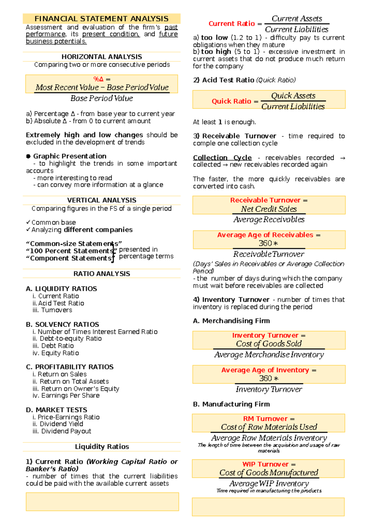 FS Analysis, Capital Budgeting - FINANCIAL STATEMENT ANALYSIS ...