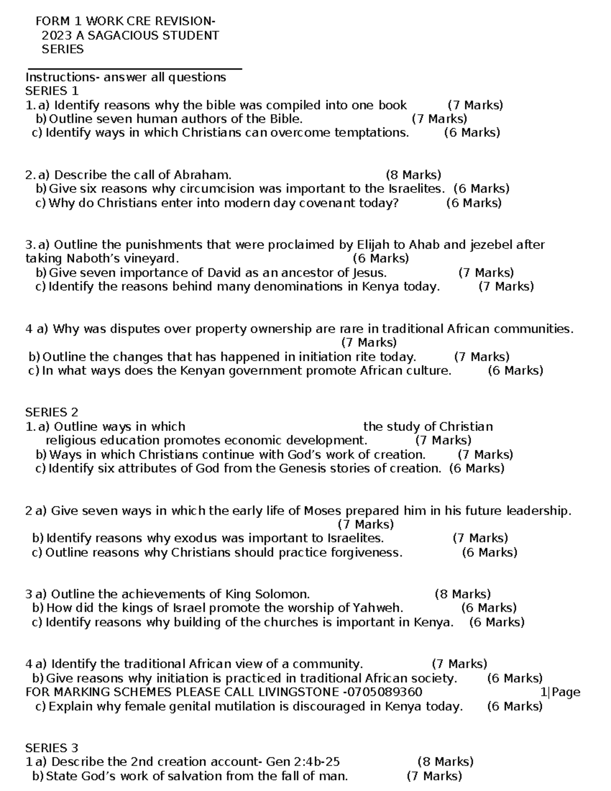 Sodapdf-converted - ICT - FORM 1 WORK CRE REVISION- 2023 A SAGACIOUS STUDENT SERIES Instructions ...
