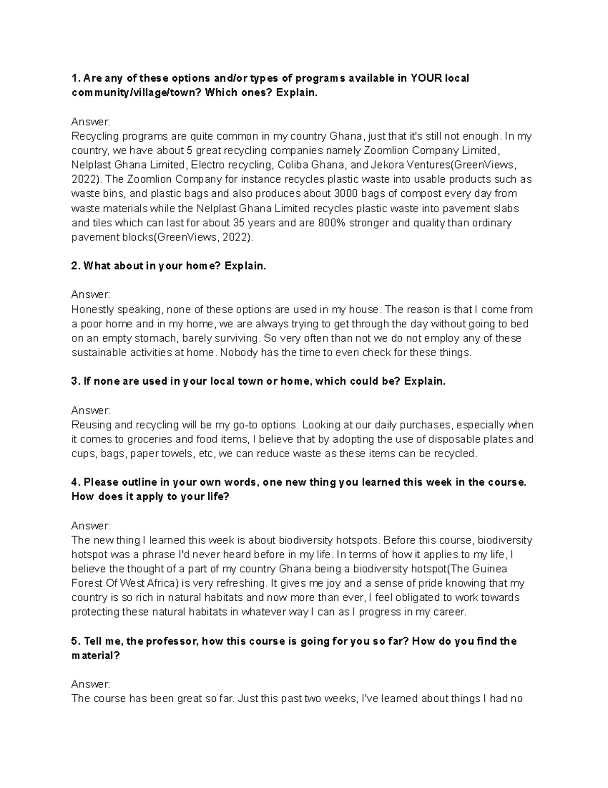 Env-S LJ2 - Introduction to environmental science learning journal unit ...