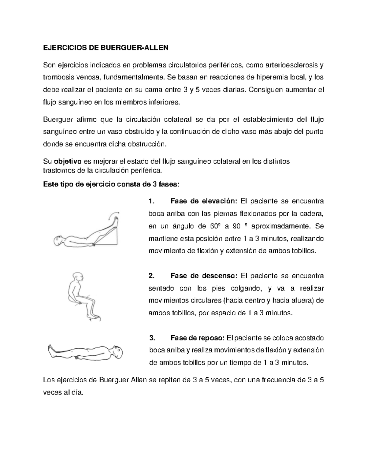 Ejercicios de Buerguer y Klapp - EJERCICIOS DE BUERGUER-ALLEN Son ejercicios indicados en ...