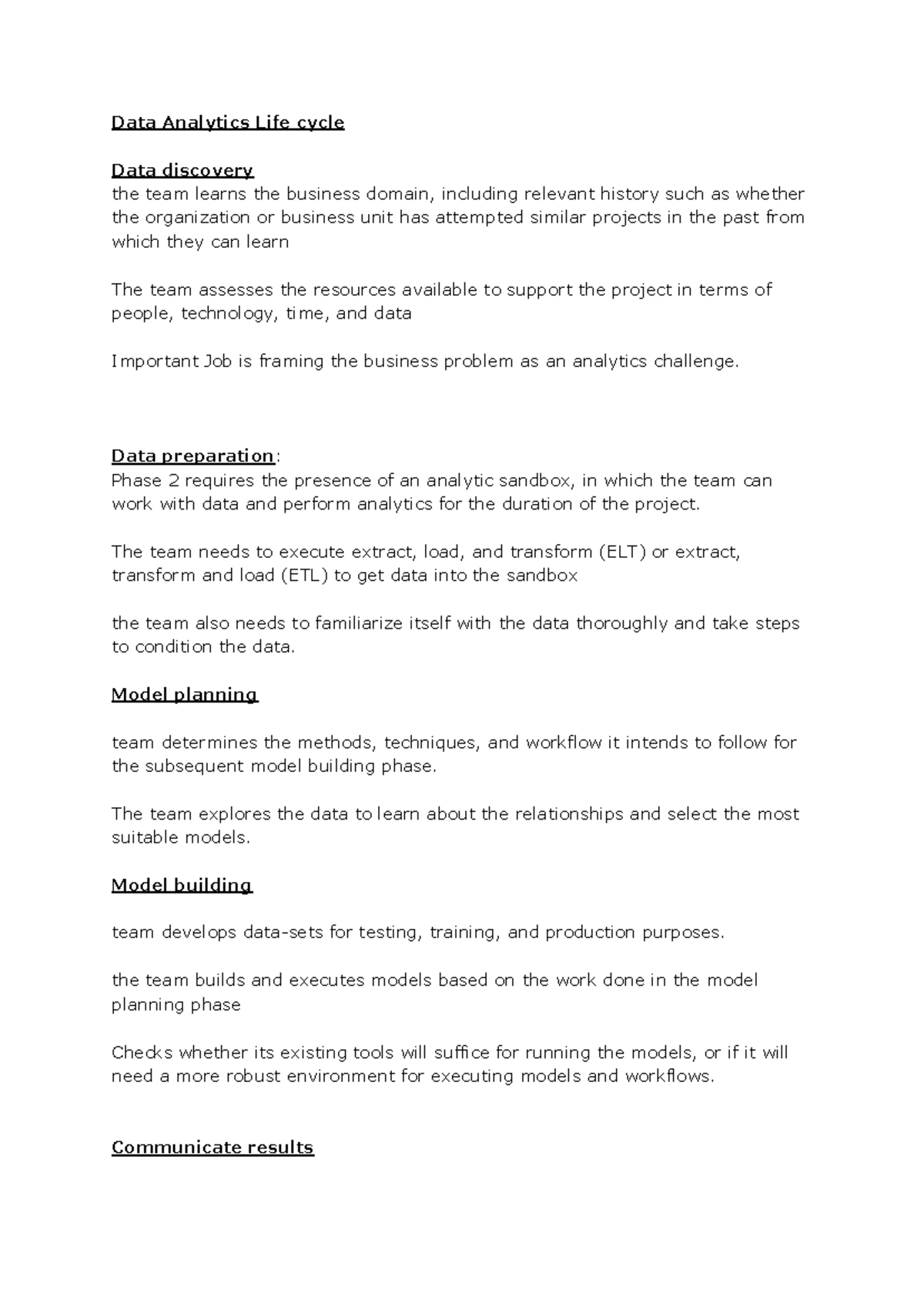 Data Analytics Life cycle - Data preparation: Phase 2 requires the ...