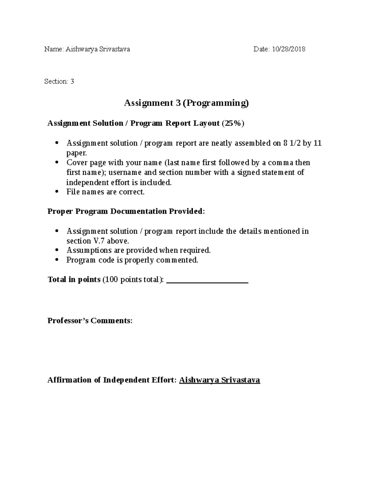 hw3 7 homework notes - Name: Aishwarya Srivastava Date: 10/28/2018 ...