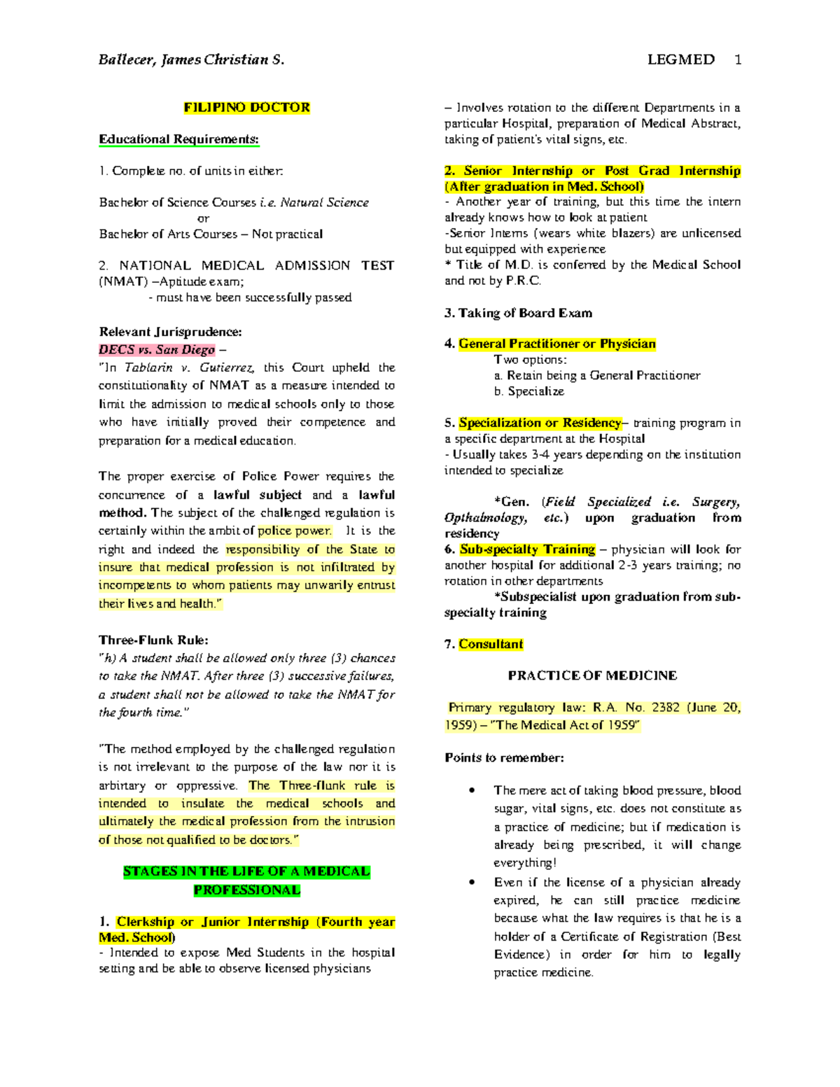 Legal Medicine Prelims Part JCB - FILIPINO DOCTOR Educational ...