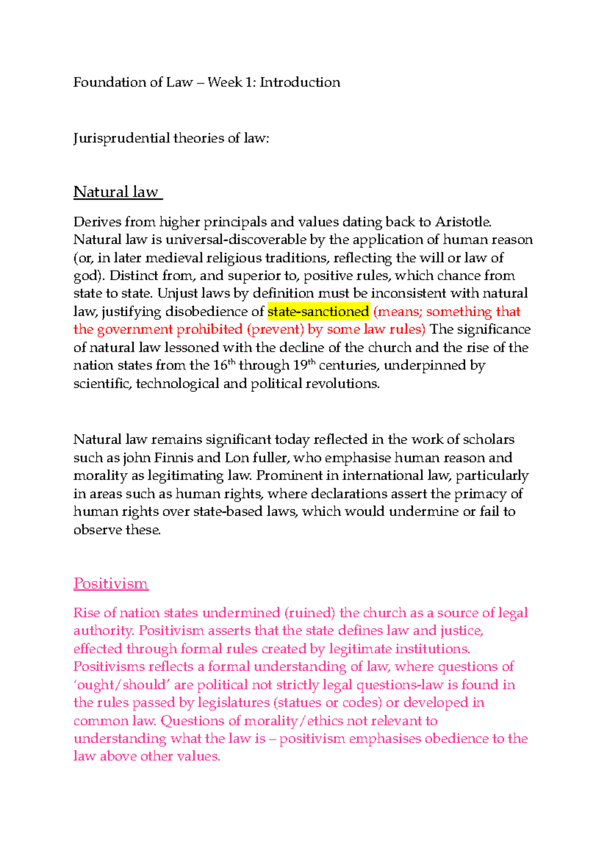 Foundation of law week 1 - Foundation of Law – Week 1: Introduction ...