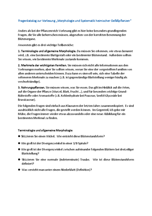 VL 10 - Vorlesungsmitschriften VL 10 bis 12 - VL 10 - Androeceum ...