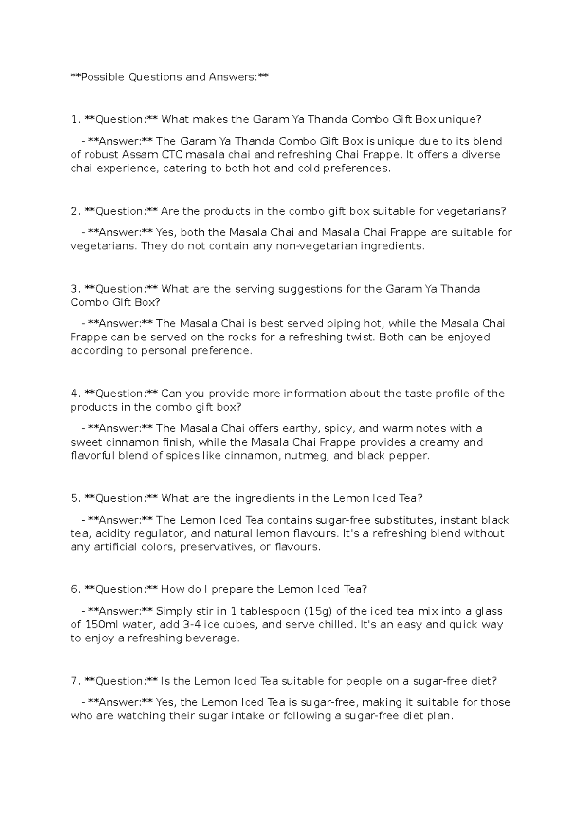 F&Q 2ND PART - hoo - Possible Questions and Answers: Question: What ...